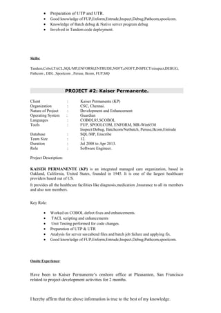 Tandem | DOC | Computer Software and Applications | Computing