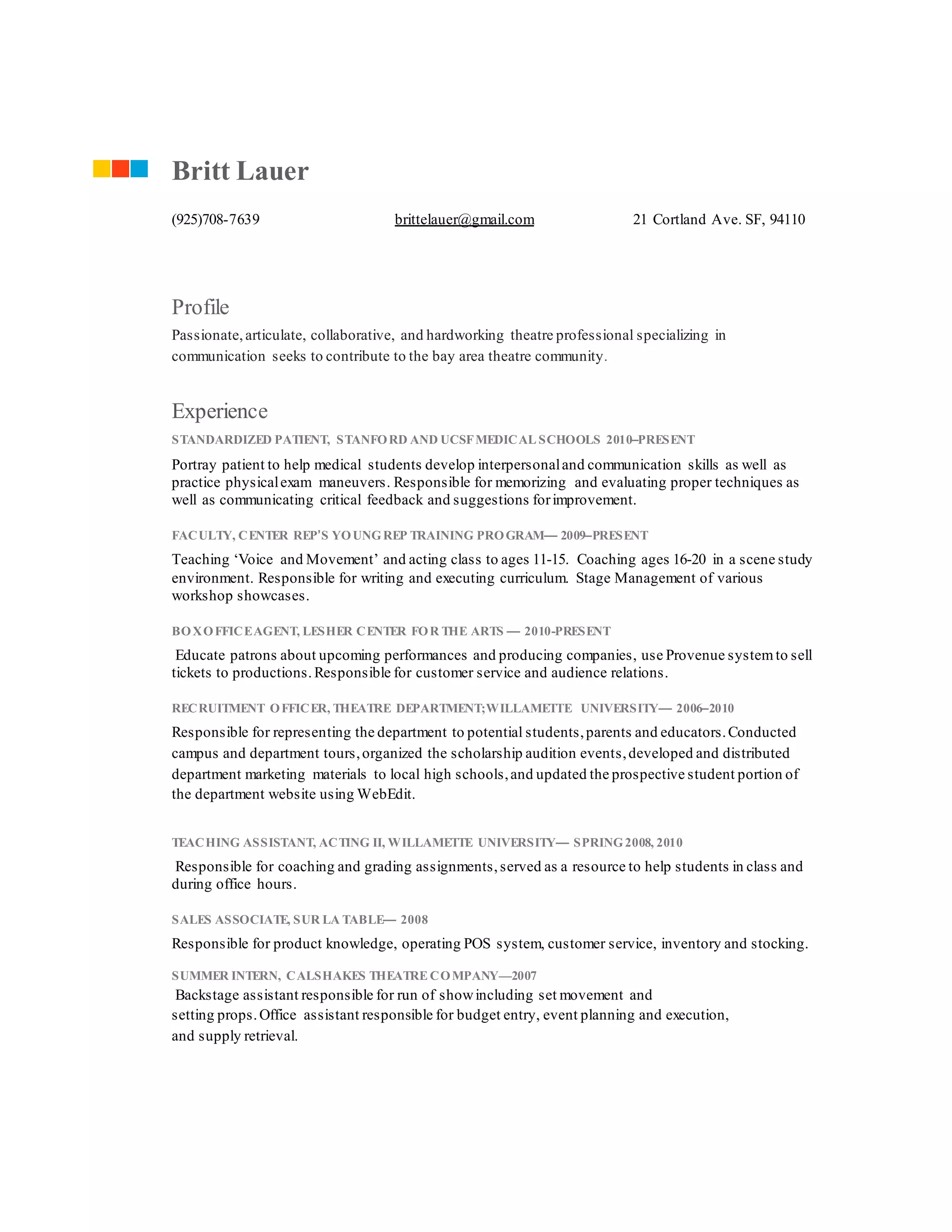 Britt's Work Resume | DOCX | Education