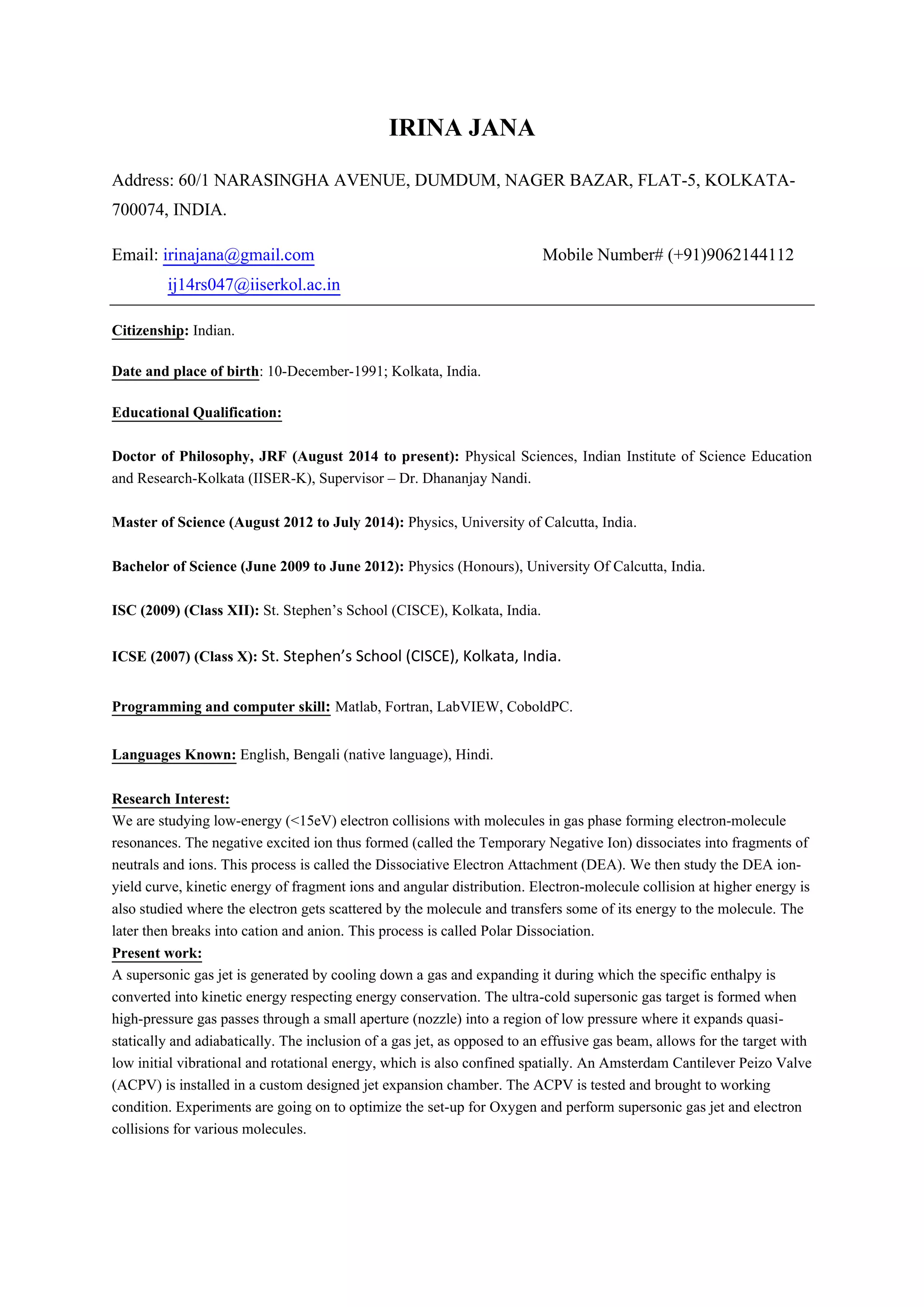 irina-cv | PDF