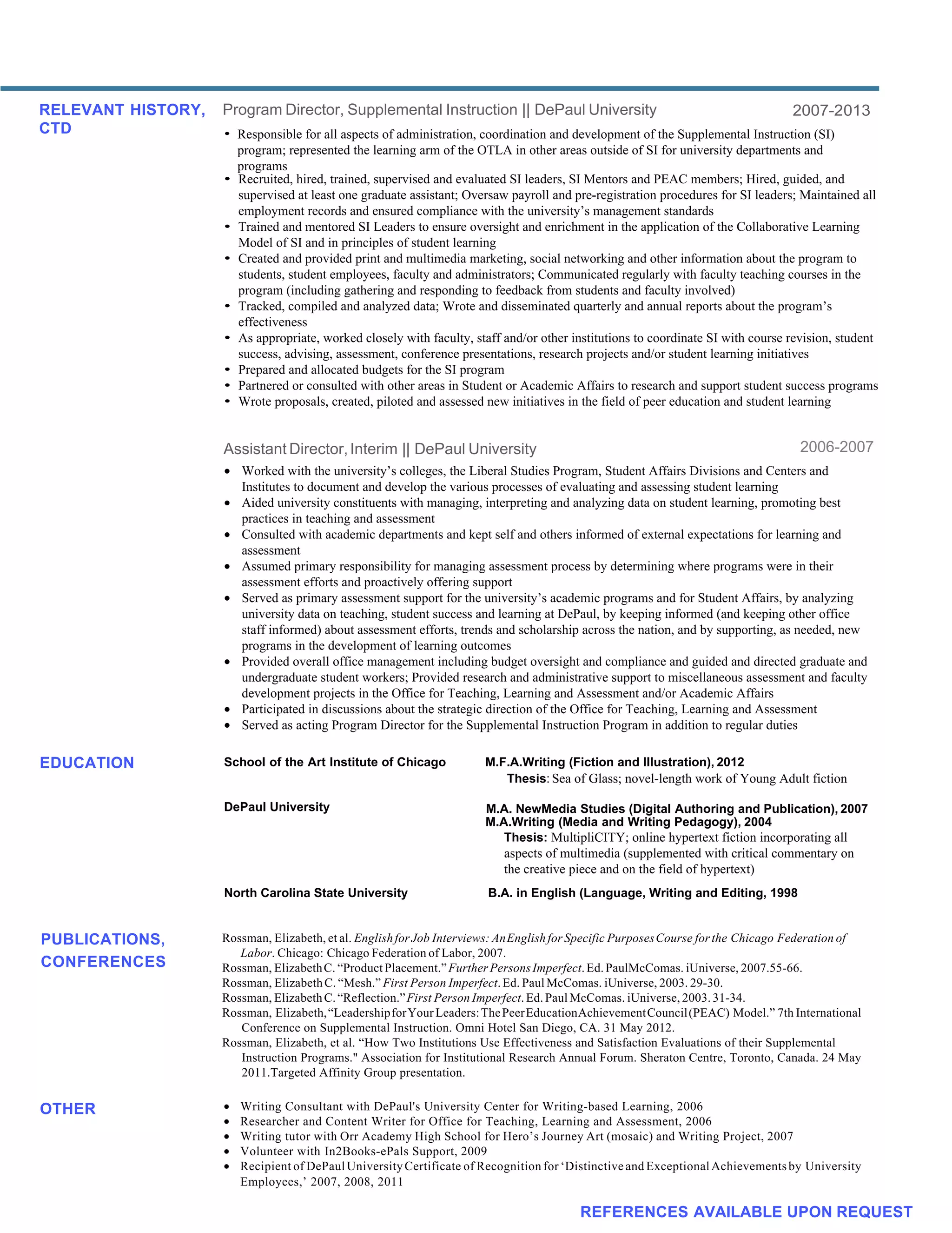 2016 Resume_Rossman | PDF