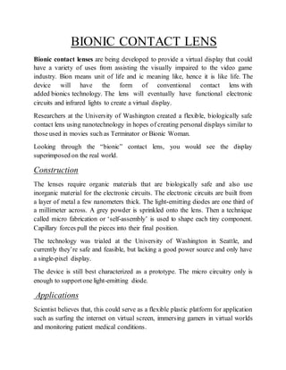 Bionic Contact Lens | PDF