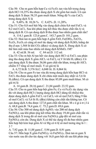 80 bai tap hoa dai cuong ve kim loai co dap an | PDF