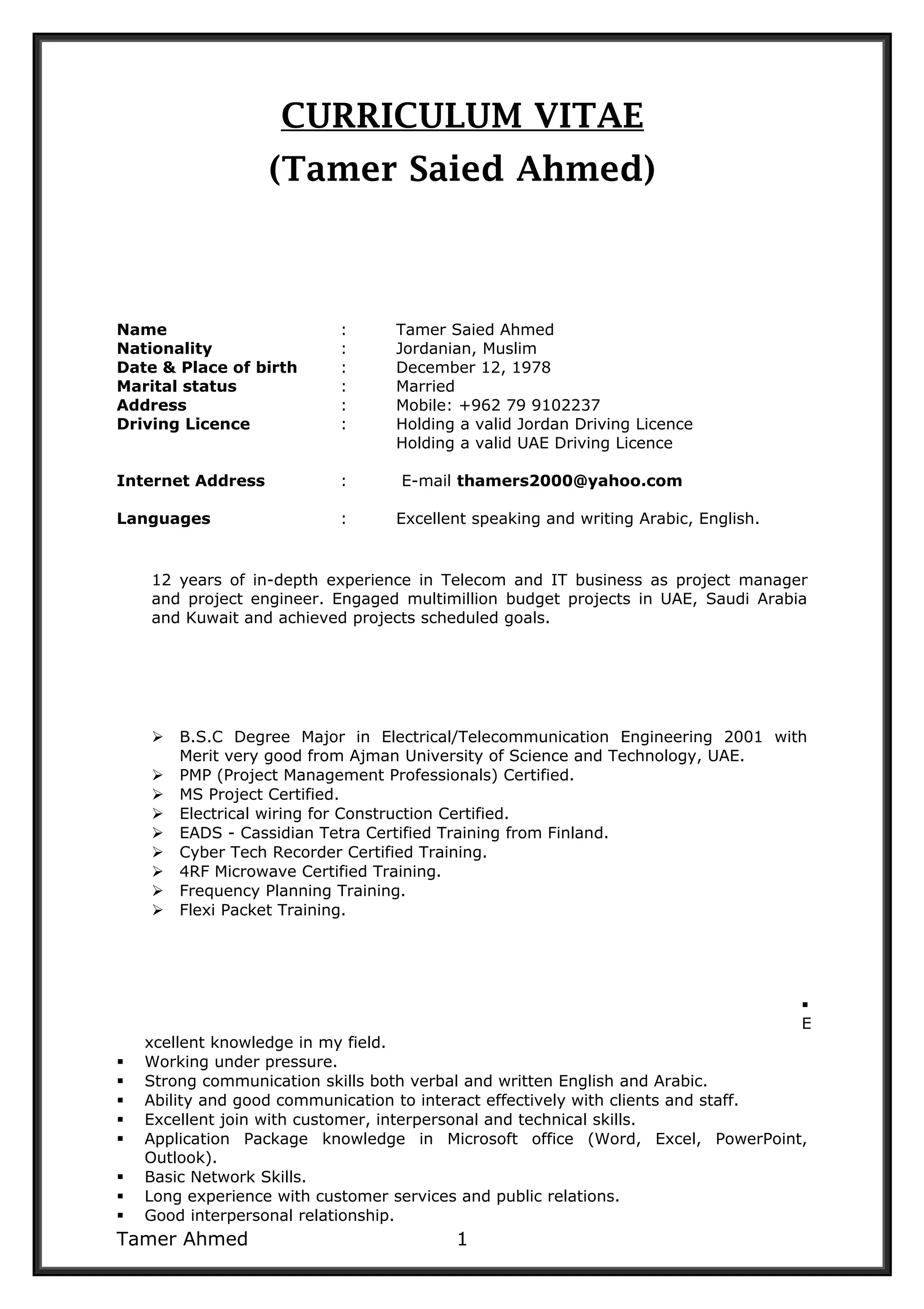 Tamer CV (P) | DOC