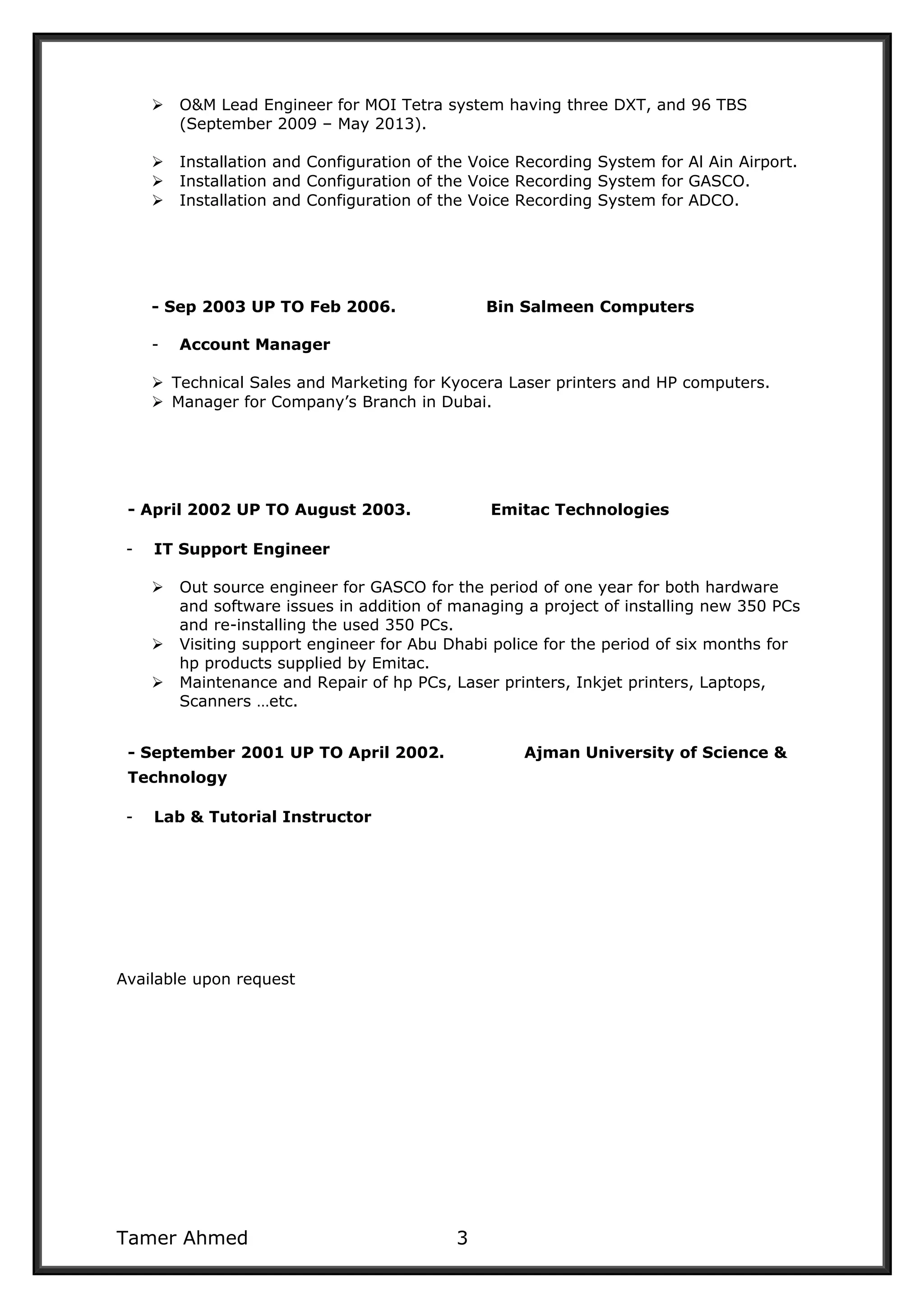 Tamer CV (P) | DOC