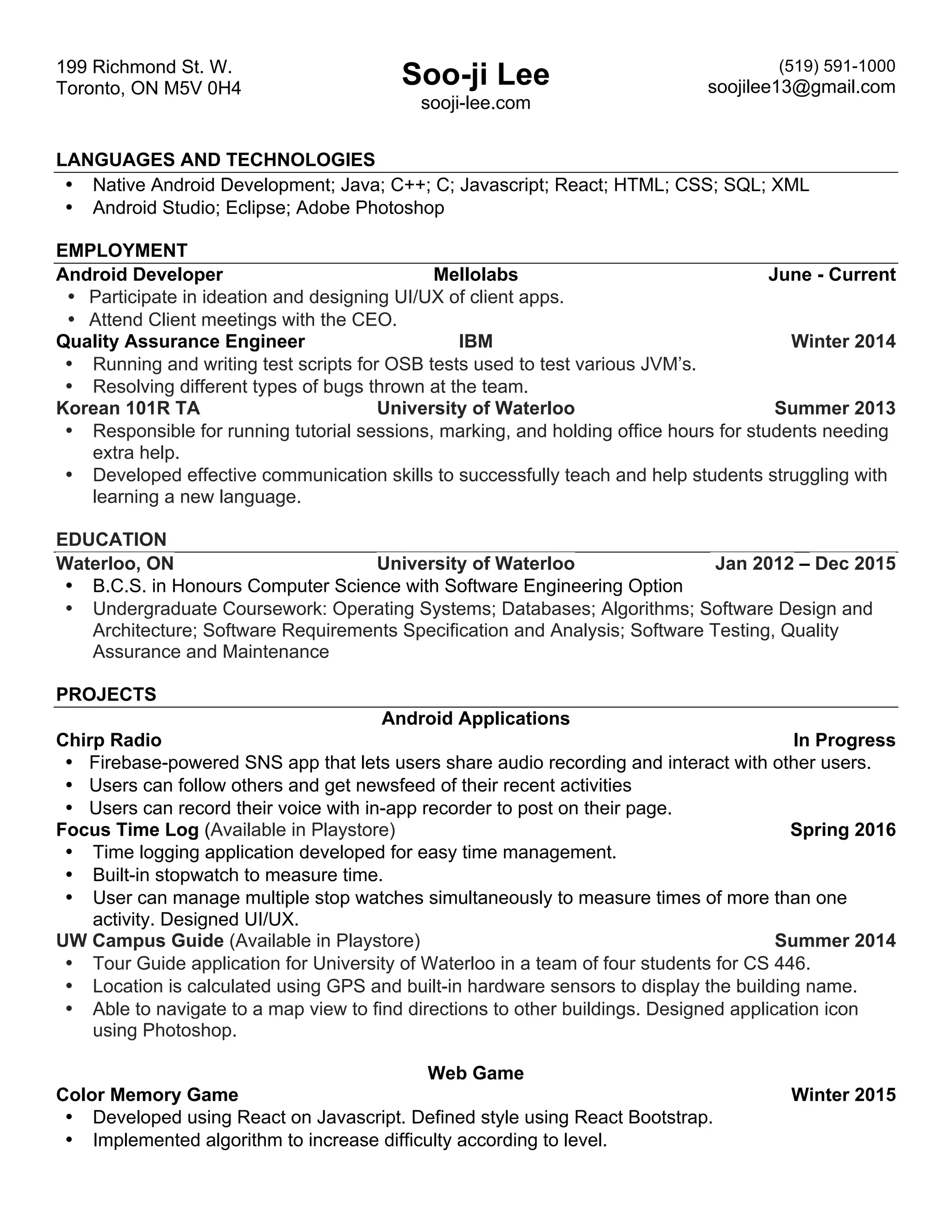 Resume-Lee | PDF