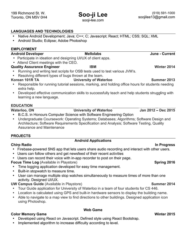 Resume-Lee | PDF | Web Development | Internet