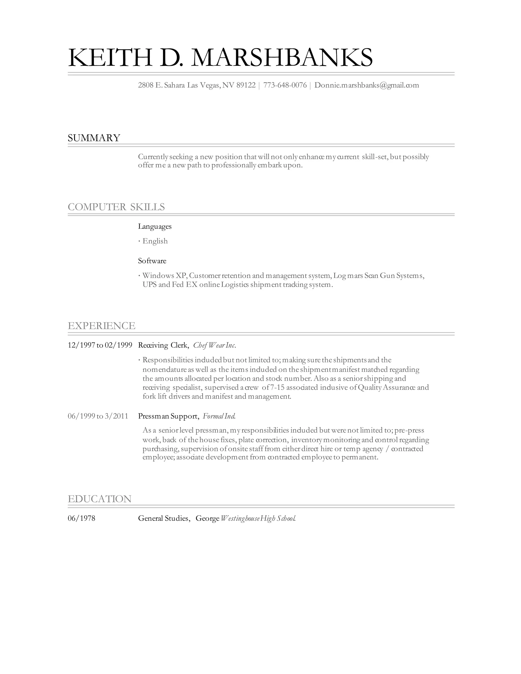 Donnie+Resume | DOCX