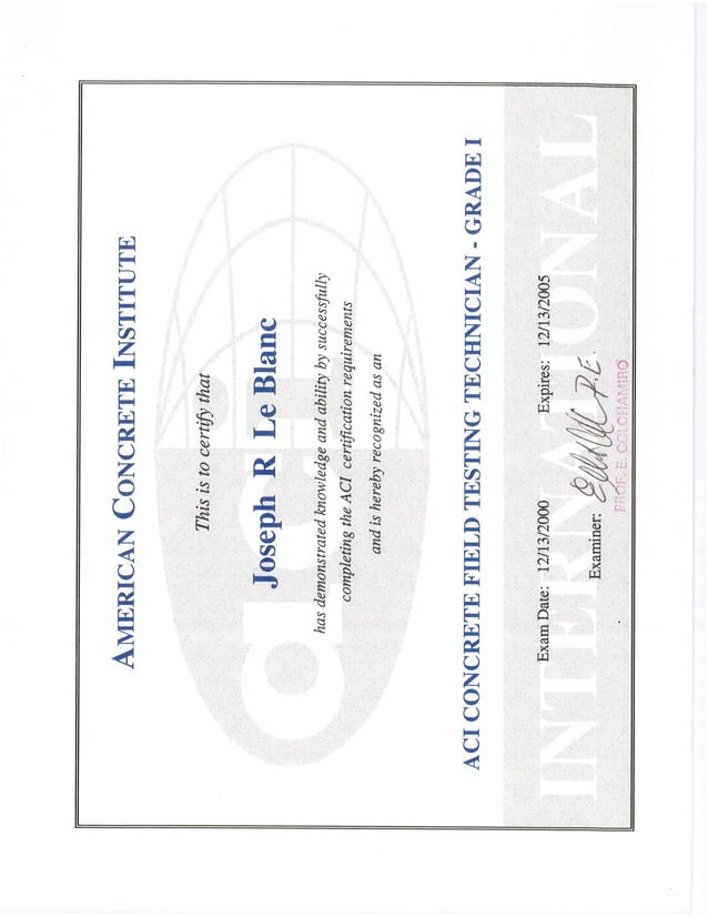 H. Cert. ACI- CFTT | PDF