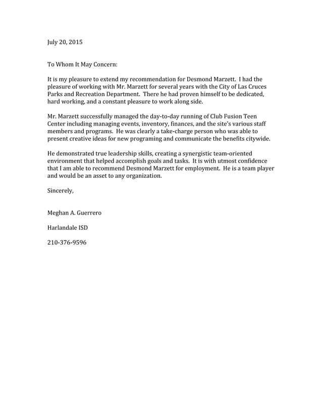 Letter of Rec. | PDF