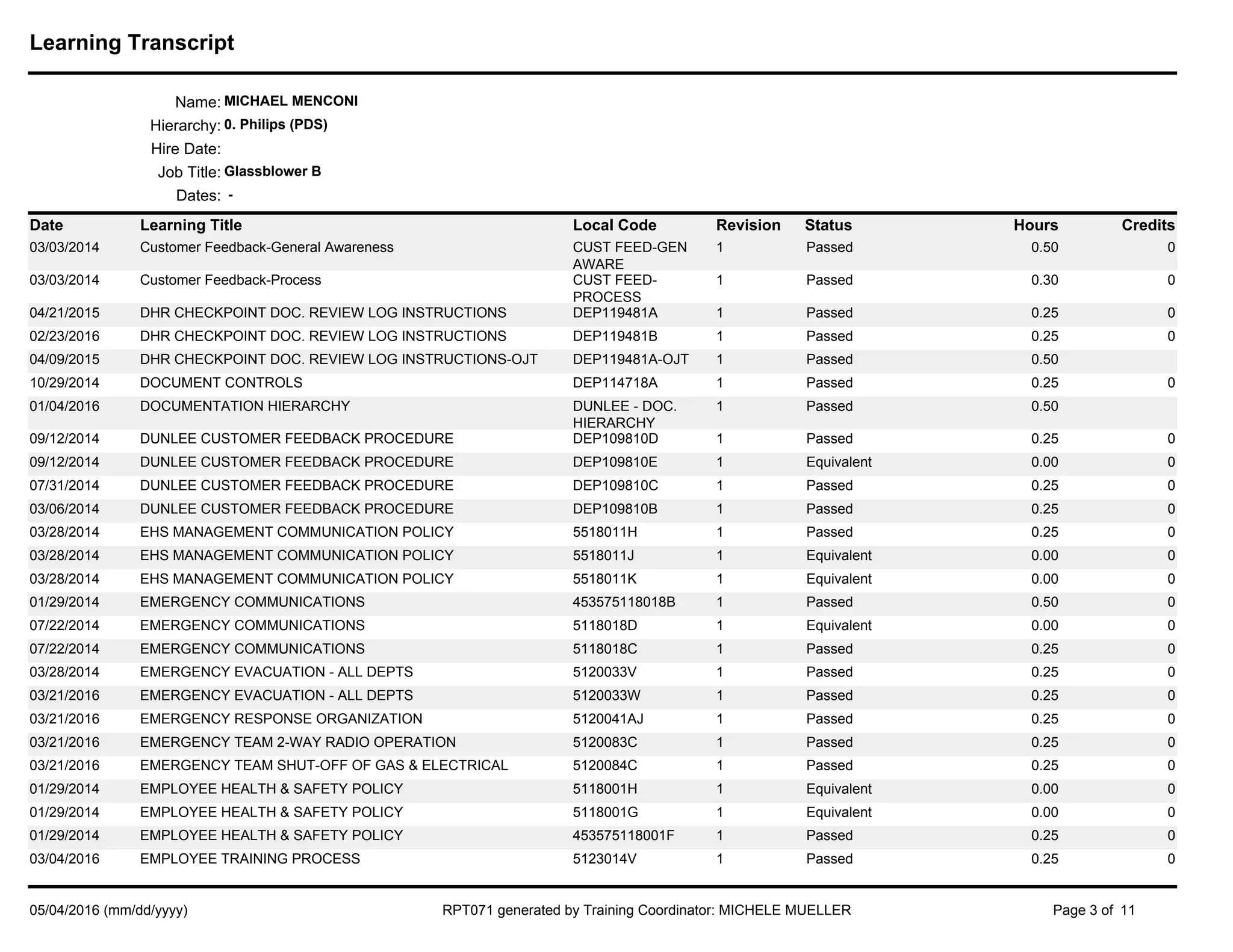 Training Transcript | PDF