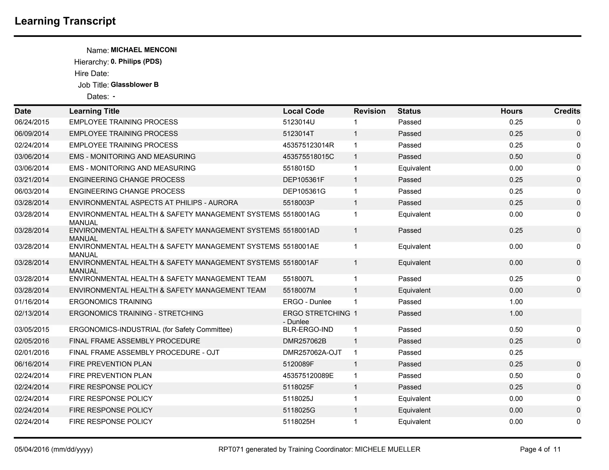 Training Transcript | PDF