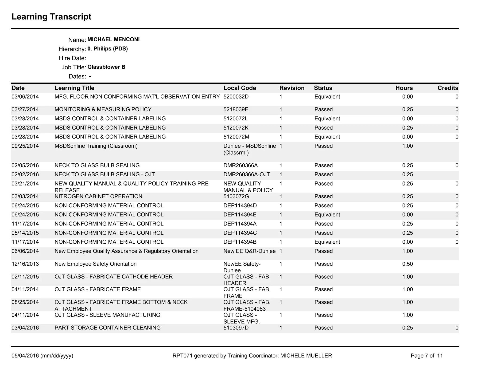 Training Transcript | PDF