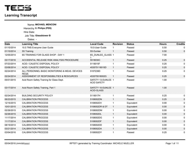 Training Transcript | PDF