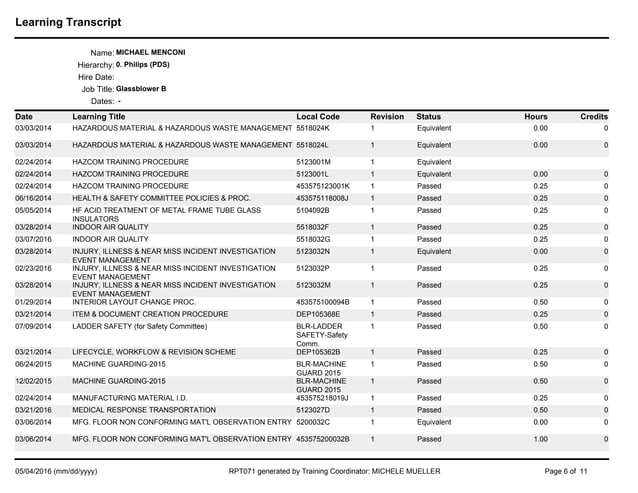 Training Transcript | PDF