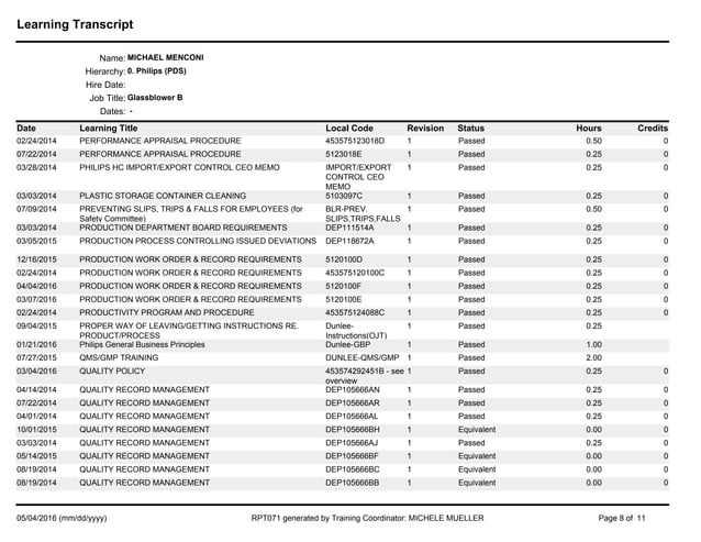 Training Transcript | PDF