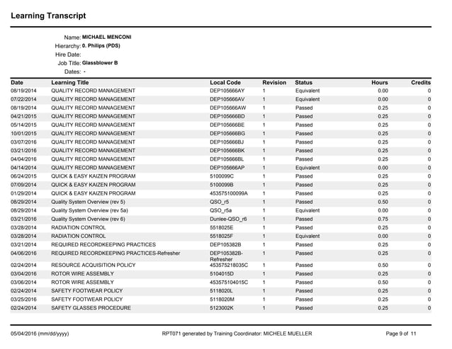 Training Transcript | PDF