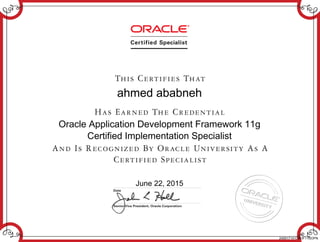 Oracle ADF Certificate | PPT