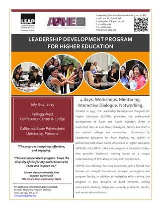 LEAP LDPHE - 2015 Flyer | PDF