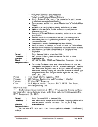 Multidispline Inspector - DEEPAK RAI | PDF