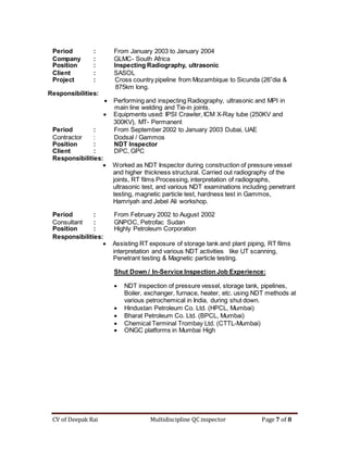Multidispline Inspector - DEEPAK RAI | DOCX