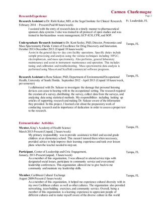 Carmen Charlemagne's CV | PDF