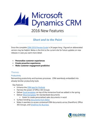 Microsoft Dynamics CRM 2016 Cliff Notes | PDF