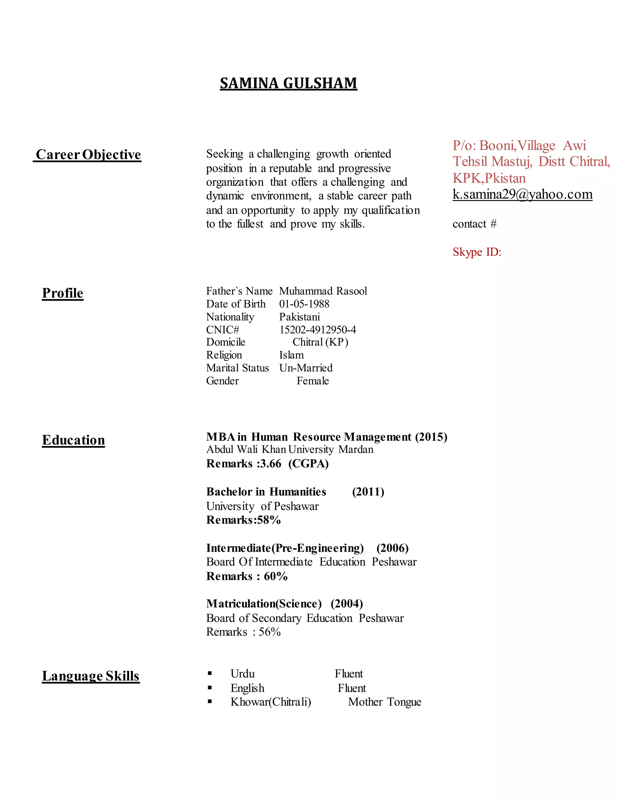 resume - Copy | PDF