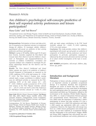 AOTJ.2014.self concept leisure preferences | PDF