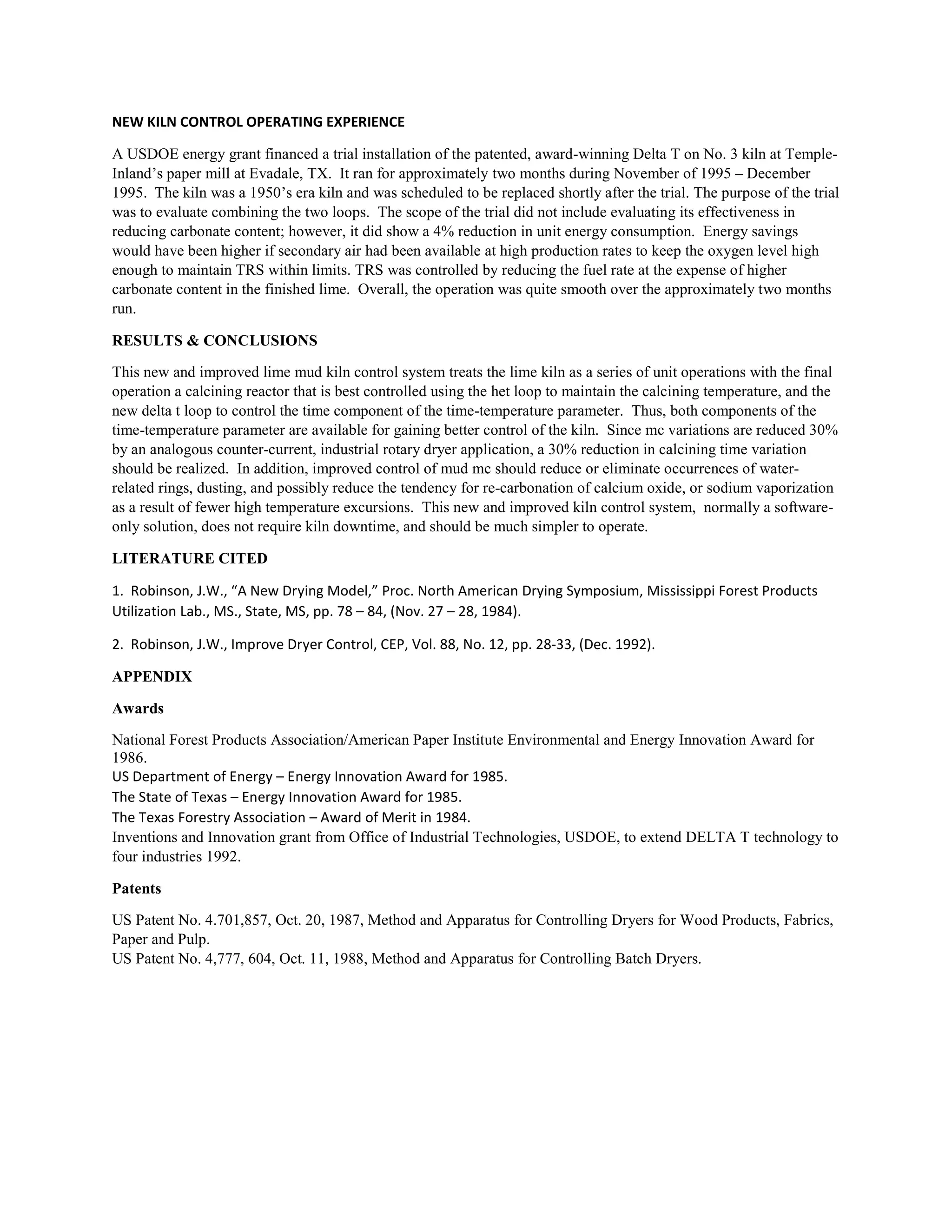 Improved Lime Mud Kiln Control System Tappi Peers Paper 16 | PDF