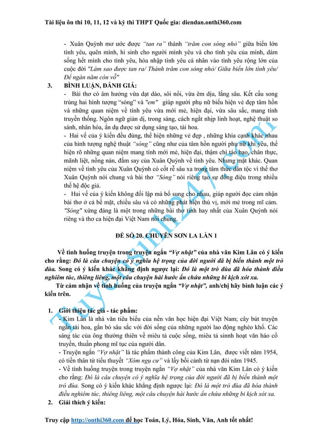 80 de nghi luan van hoc chon loc co loi giai chi tiet | PDF