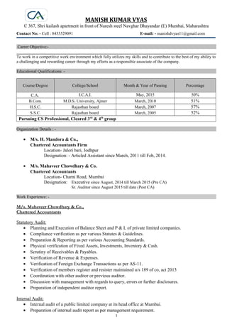 CV - CA manish | PDF