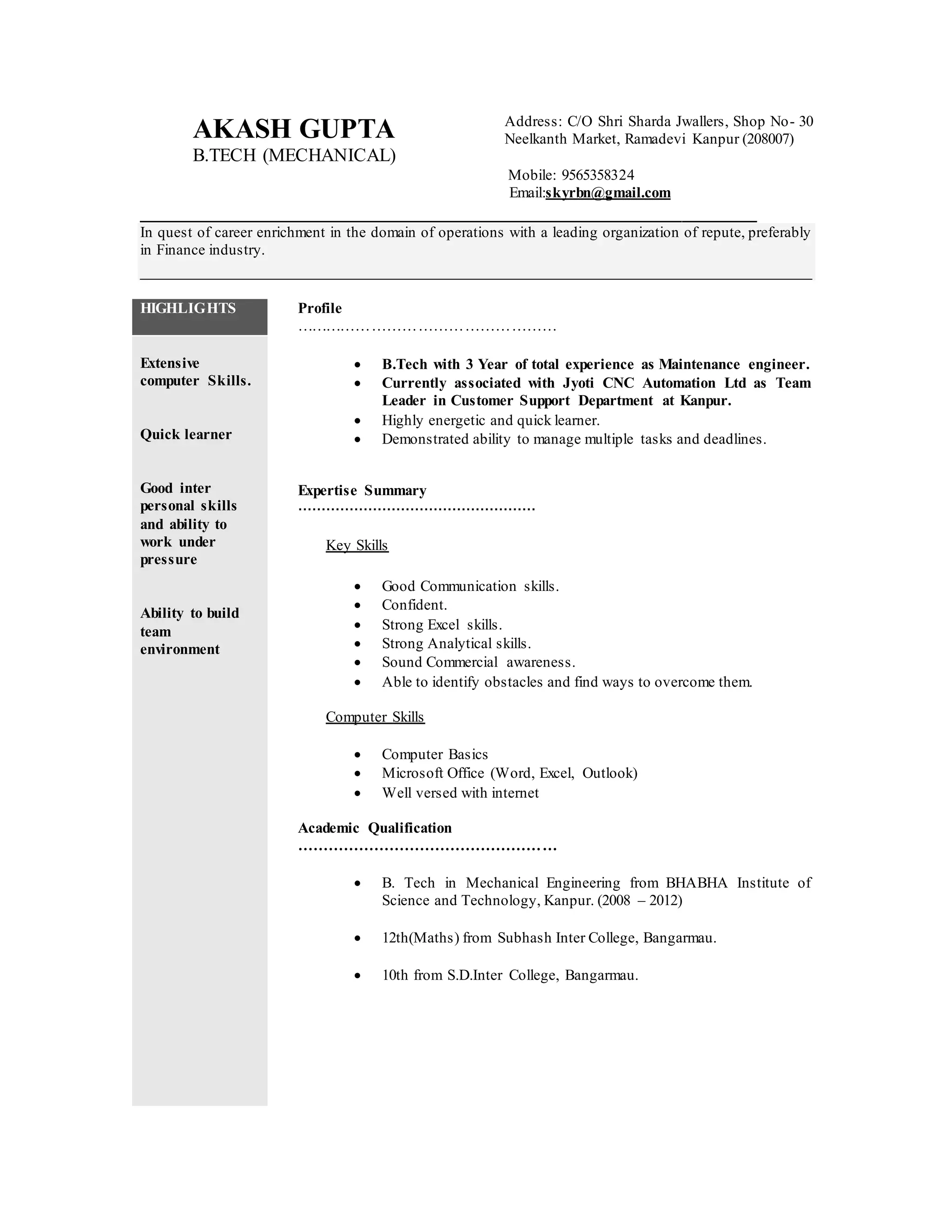 Akash_resume Updated | PDF