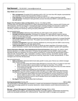 Rod Kennard Resume _Nov 2016_V2 | PDF | Sales | Business