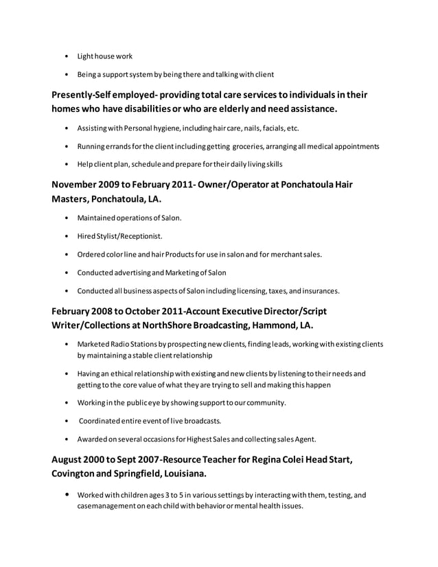 barbara's original resume | PDF