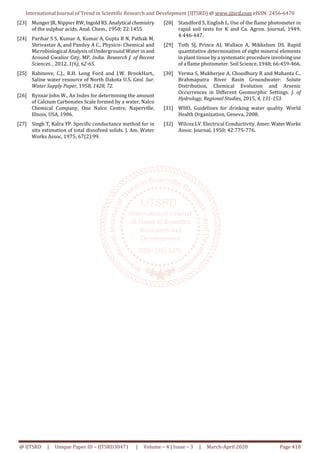 Evaluation of Groundwater Quality and its Suitability for Drinking ...