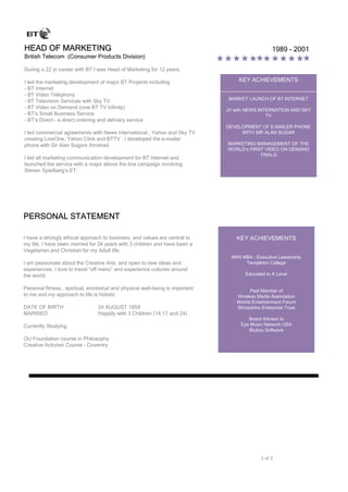 Kevin Piper CV Marketing | PDF