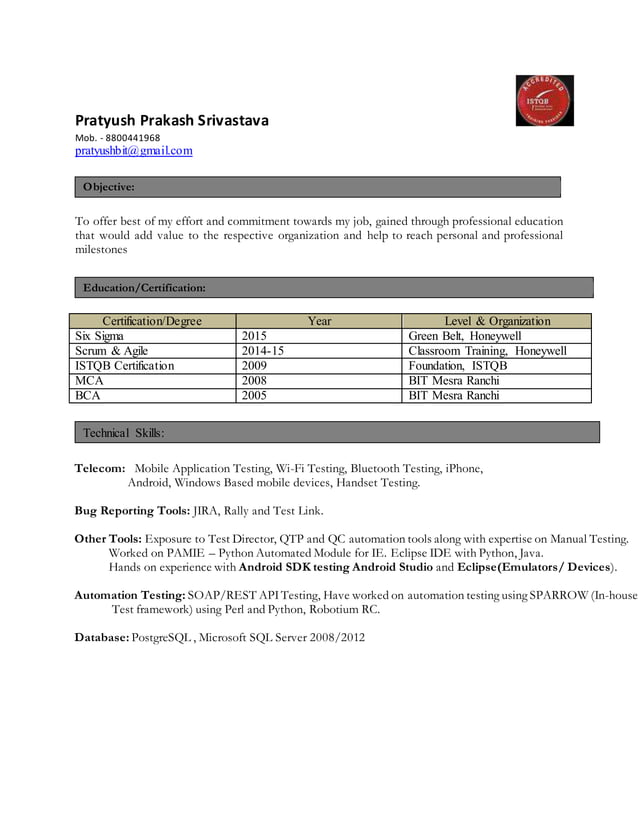 Pratyush_Resume_2015 | DOCX | Operating Systems | Computer Software and Applications