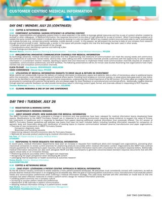 3rd Annual Customer Centric Medical Information Agenda | PDF