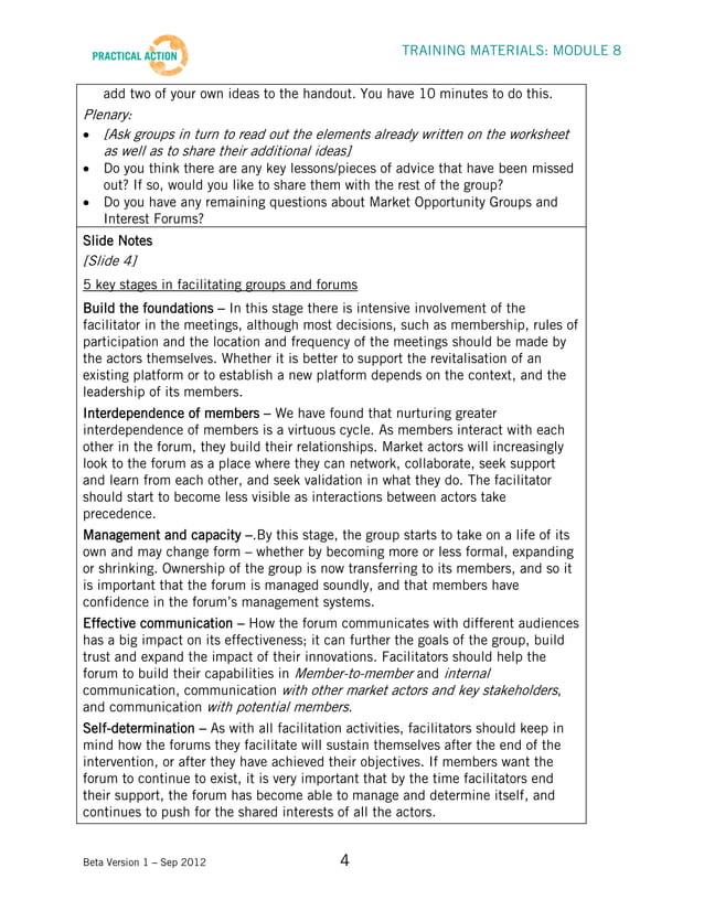 Step 8 Training Materials - Facilitator Guide | PDF