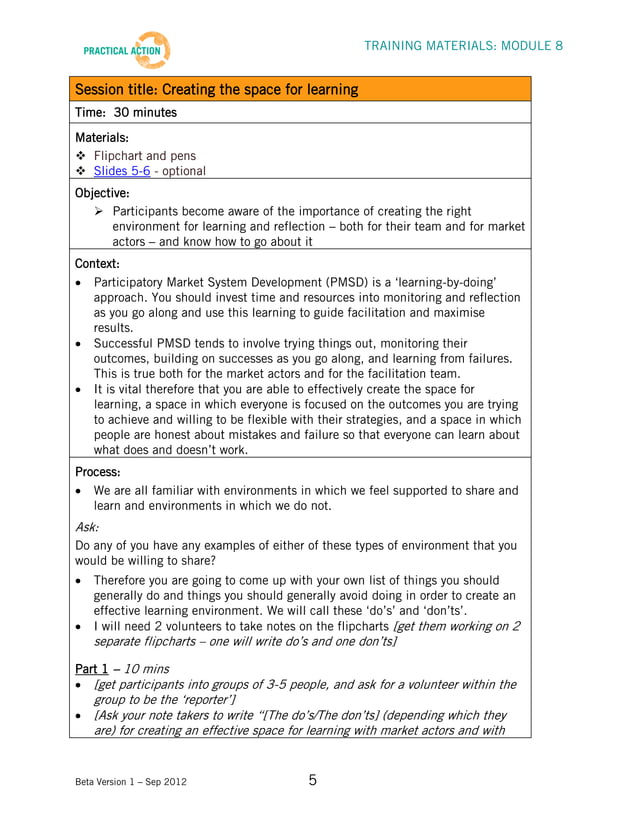 Step 8 Training Materials - Facilitator Guide | PDF