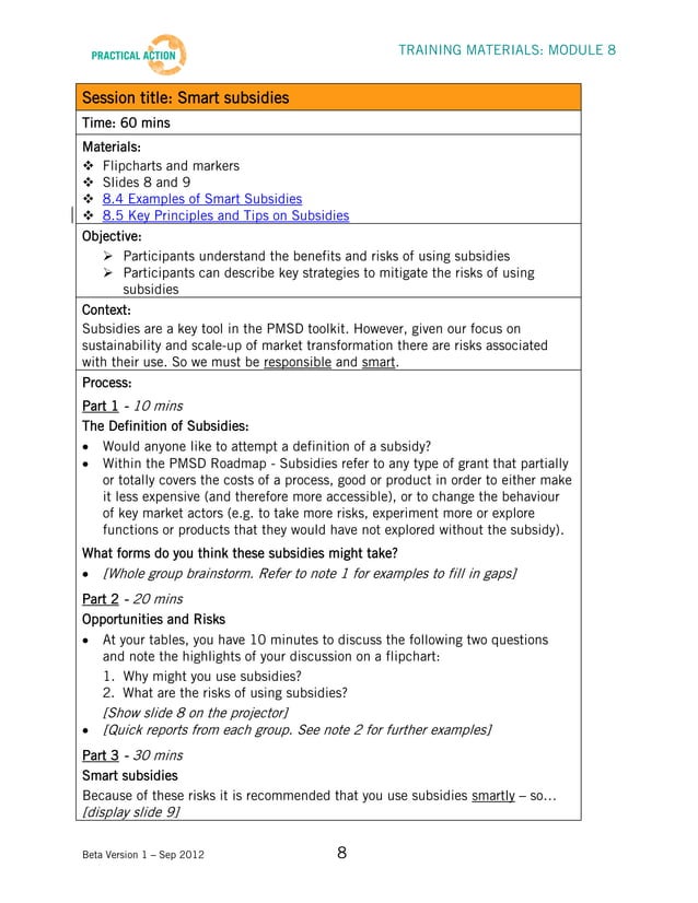 Step 8 Training Materials - Facilitator Guide | PDF