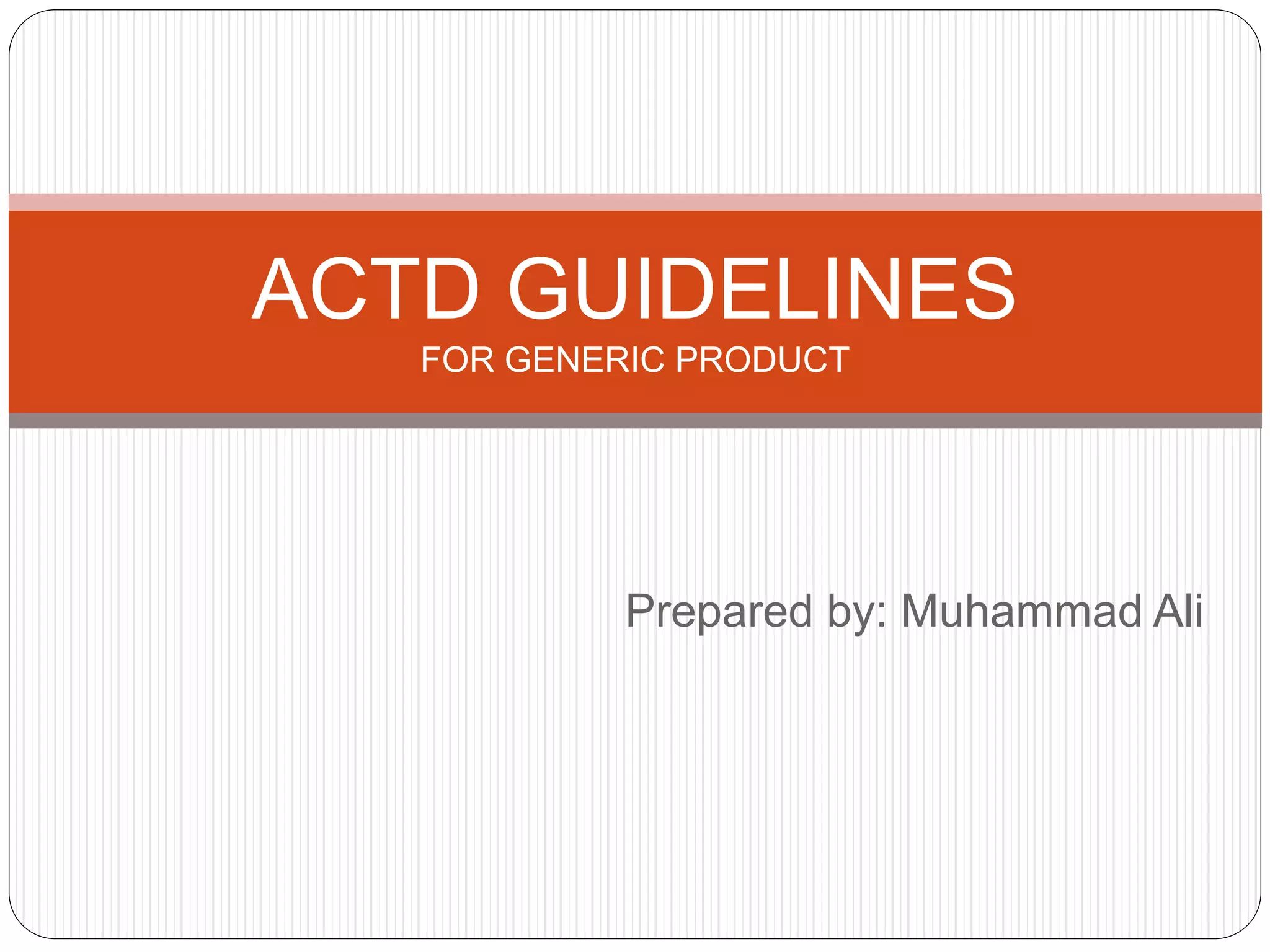 ACTD Guidelines Overview | PDF
