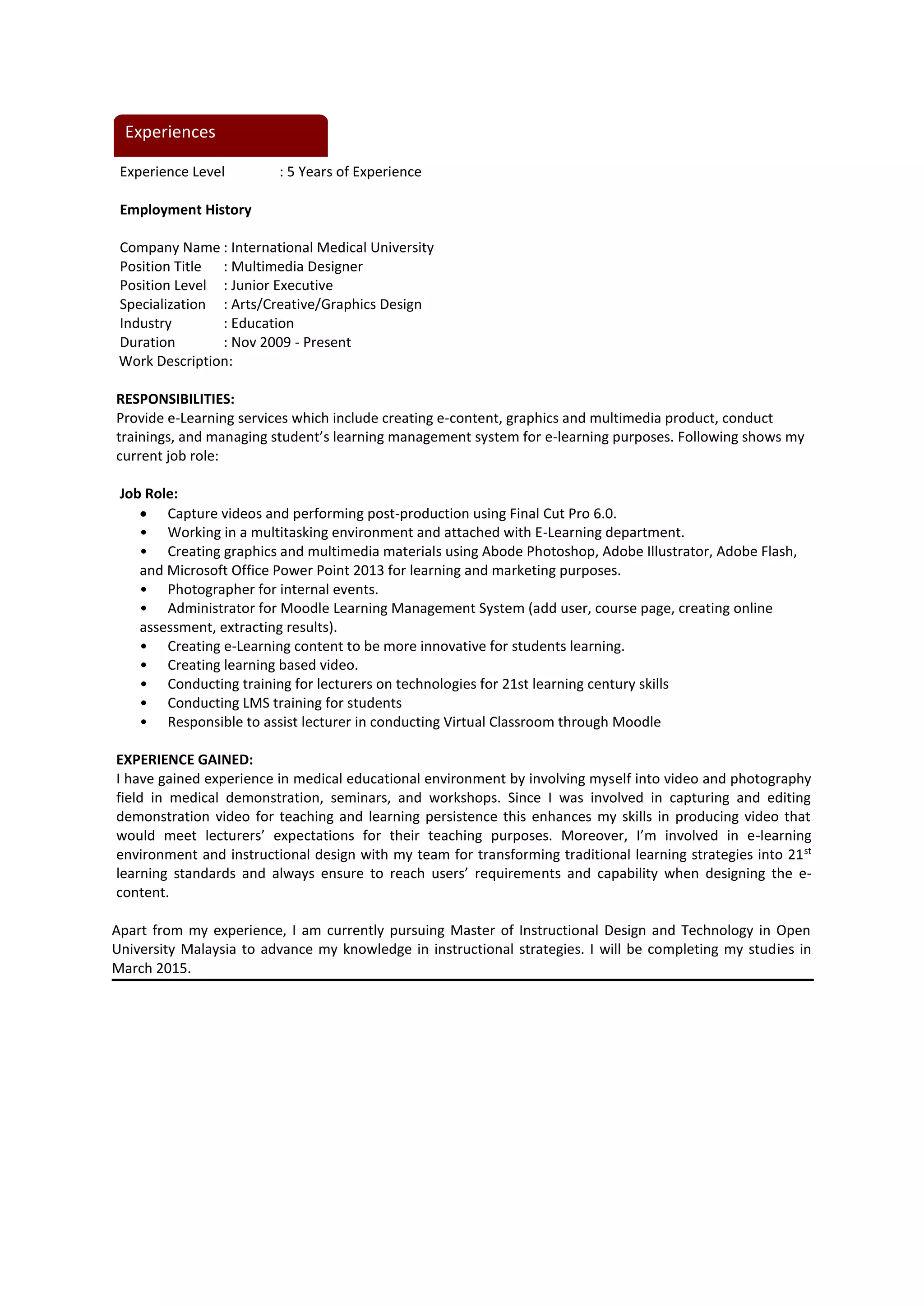 CURRICULUM_VITAE_(HANI)- 250215 | PDF