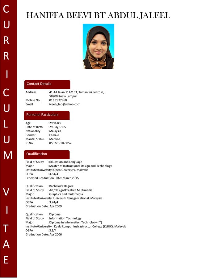 CURRICULUM_VITAE_(HANI)- 250215 | PDF | Free Download