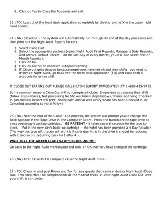 Night Audit Guide | DOCX