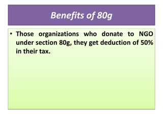 INCOME TAX DEDUCTION U/S 80 G | PPTX