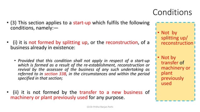 Income Tax exemption for Start up : Section 80 IAC | PDF