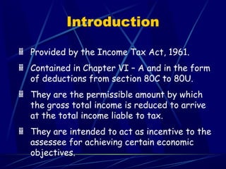 Chapter VI A deductions Basic | PPT