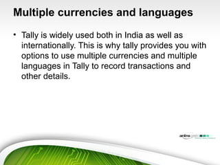 80% users use 20% tally | PPT