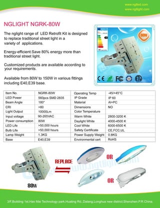 80W LED Retrofit kits | PDF